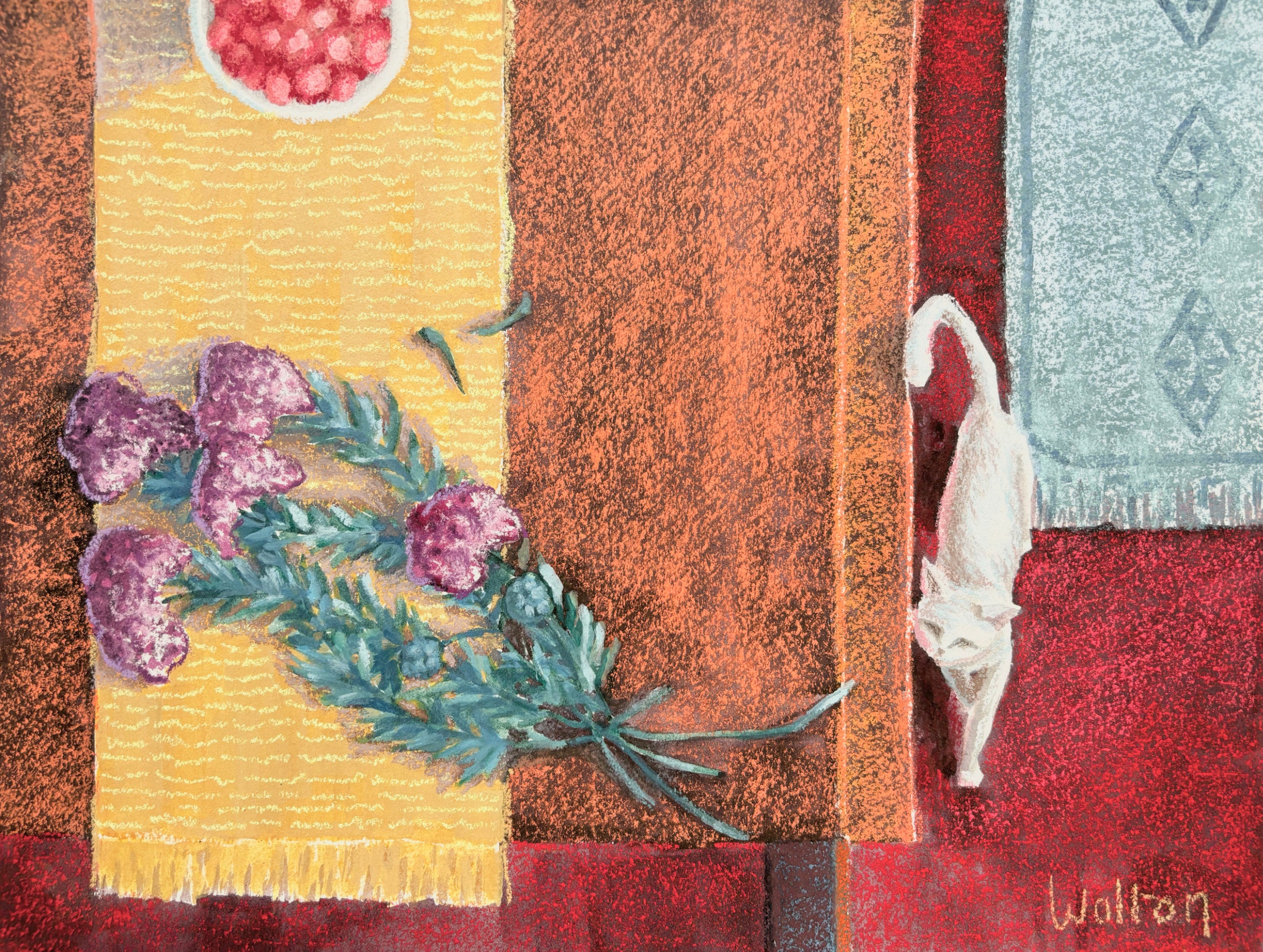 Purple Sand Sage, Australian wildflowers, modern still life painting ...